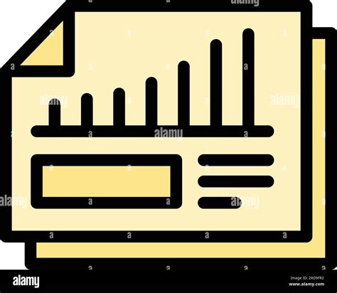 Business Files Icon Outline Vector File Document Computer Folder Color Flat Stock Vector Image