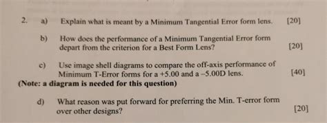 solved [20] [20] 2 a explain what is meant by a minimum