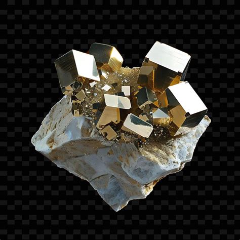 Pyrite Crystals With 3 Pyrites Pyrite With Cubic Shape And B Isolated Crystal On Clean