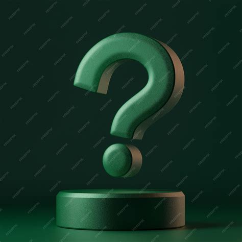 Minimalistic 3d Green Question Mark Icon Front View Premium Ai Generated Image