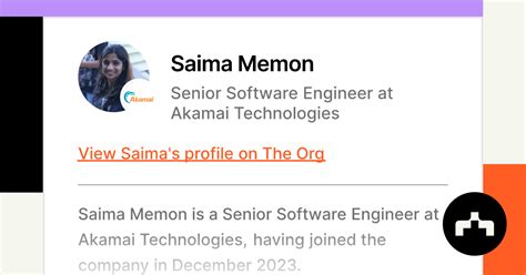 Saima Memon Senior Software Engineer At Akamai Technologies The Org