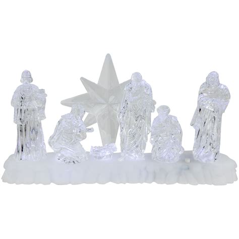 Led Lighted Nativity Scene Acrylic Christmas Decoration 1225