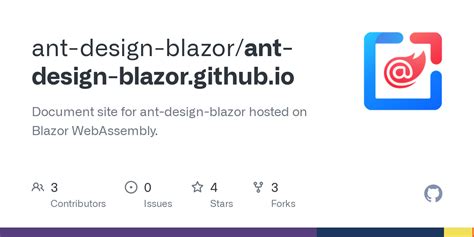 GitHub Ant Design Blazor Ant Design Blazor Github Io Document Site For Ant Design Blazor