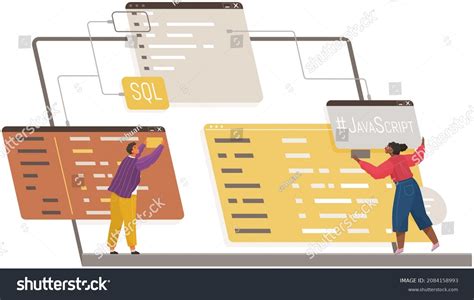 Programmer Engineering Coding Coder Programmers Working Stock Vector Royalty Free 2084158993