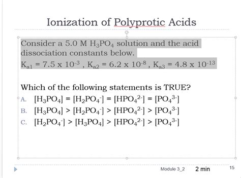 Solved Ionization Of Polyprotic Acids Consider A 50 M H3po4