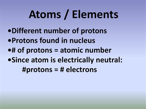 Atoms Elements Different Number Of Protons Ppt Download