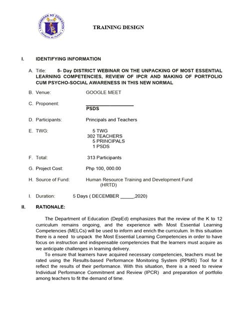 Sample Inset Training Design Pdf Learning Behavior Modification