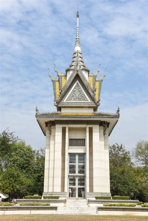 The Memorial Stupa Of The Choeung Ek Killing Fields Cambodia Editorial