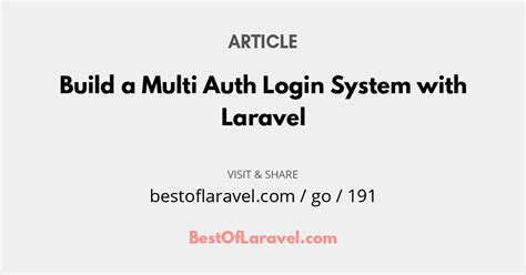 Build A Multi Auth Login System With Laravel