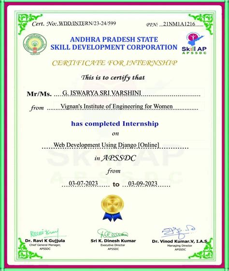 Iswarya Sri Varshini On Linkedin Django Webdevelopment Internship Apssdc