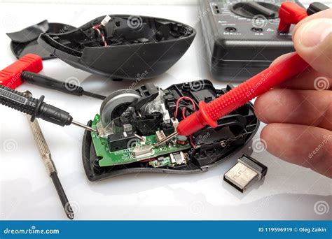 Dismantled The Computer Mouse Stock Image Image Of Disassemble Optical 119596919