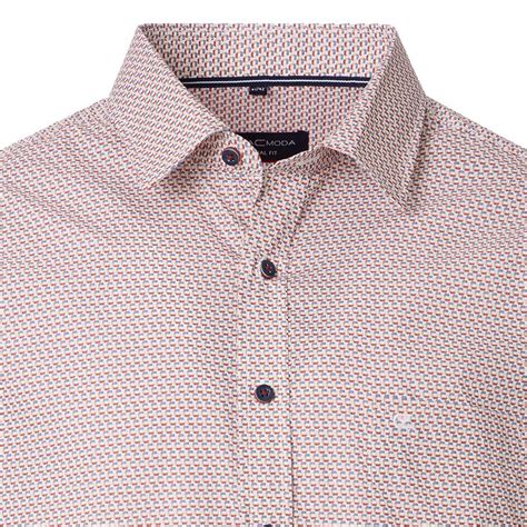 Casa Moda Small Abstract Pattern Ss Shirt Garnet Big Mens Nz Beggs