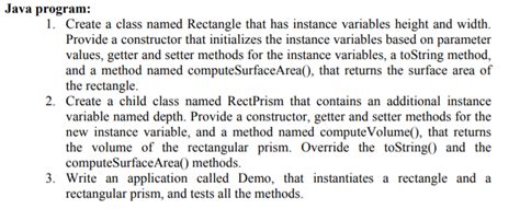 Solved Java Program 1 Create A Class Named Rectangle That