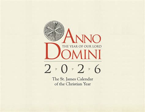 Anno Domini 2026 The St James Calendar Of The Christian Year Reprint