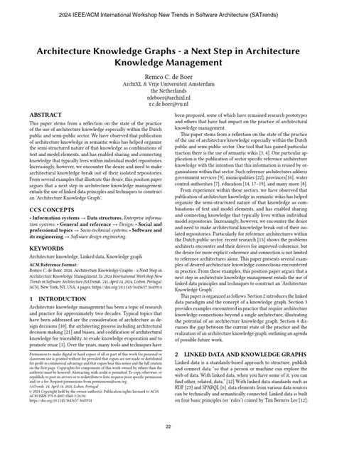 Architecture Knowledge Graphs A Next Step In Architecture Knowledge