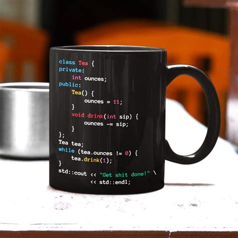 Cpp C Tea Mug Programmer Coder Engineer Cpp Black Tea Mug T C