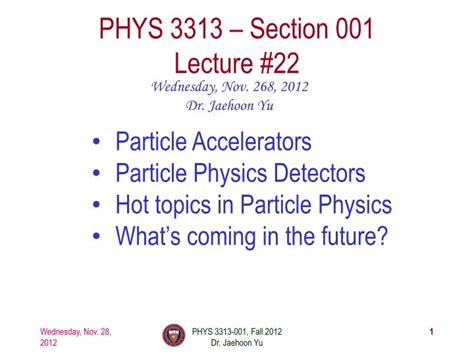 Ppt Phys 3313 Section 001 Lecture 22 Powerpoint Presentation Free