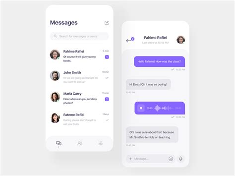 messaging app concept by fahime rafiee on dribbble