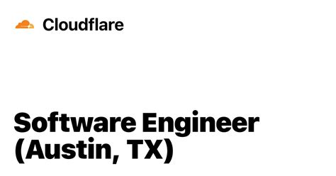 Software Engineer Austin Tx At Cloudflare