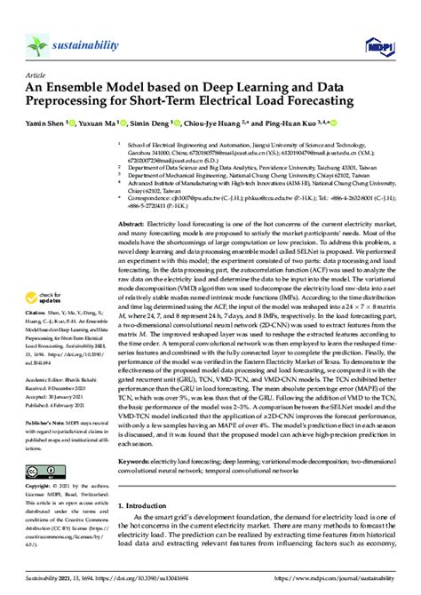 Pdf An Ensemble Model Based On Deep Learning And Data Preprocessing