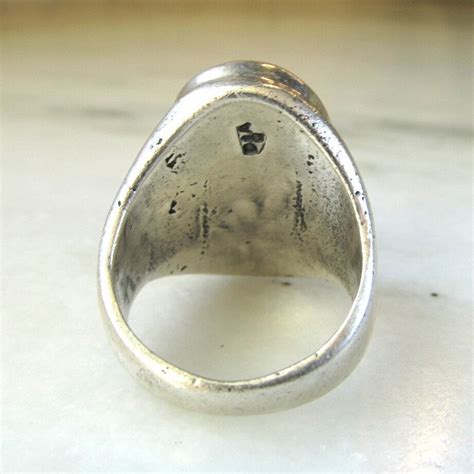 Vintage Zuni Coral Hummingbird Eye Sterling Silver Ring Dicky And Amy