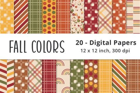 Printable Fall Color Background Patterns Graphic By Lemon Paper Lab