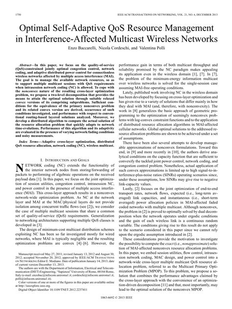 pdf optimal self adaptive qos resource management in interference