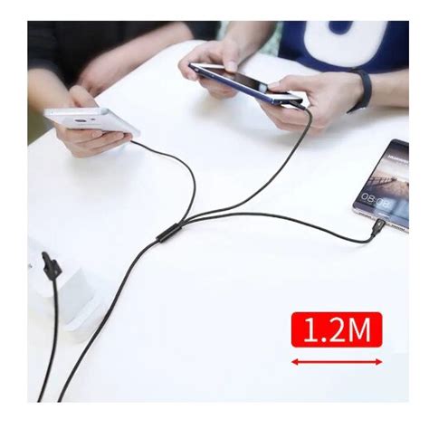 3 в 1 кабел за данни за всички видове устройства с Micro Usb Usb C Lightning щепсели 2 4a 1