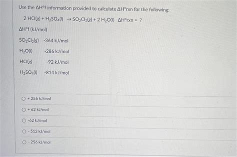 solved use the ahºf information provided to calculate ahºrxn