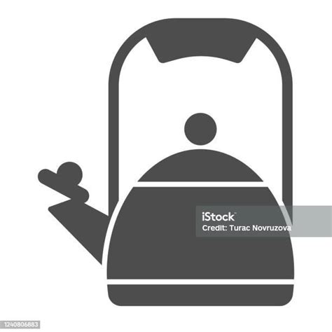 주전자 단단한 아이콘 부엌 가전 개념 흰색 배경에 휘파람 기호주전자 모바일 개념 및 웹 디자인을위한 문말 스타일의 주방 찻주전자