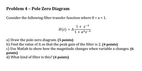 Solved Consider The Following Filter Transfer Function Where Chegg