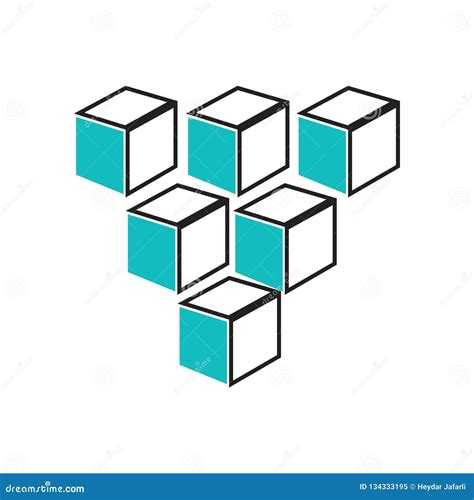 Cube Graphic Of Squares Icon Vector Sign And Symbol Isolated On White