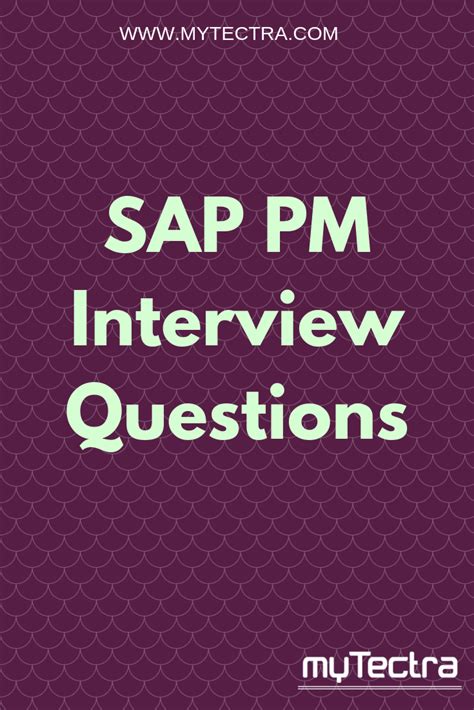 Effective SAP PM Interview Questions