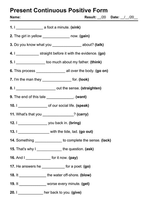 Simple Present Tense Or Present Continuous Tense Worksheet