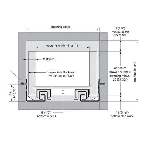 Blum 563 5330B 21in Tandem Plus BLUMOTION 563 Full Ext Drawer Slide For 5 8 Drawer