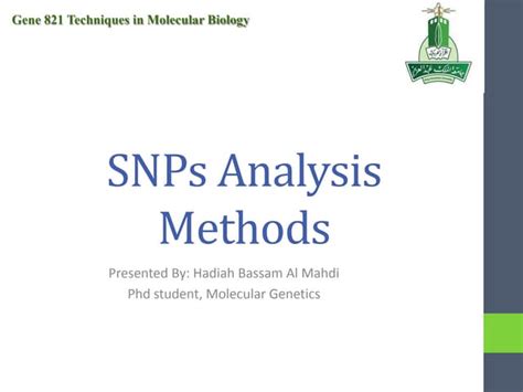 Snps Analysis Methods Pptx