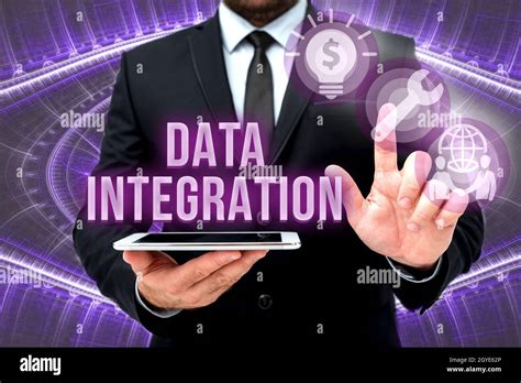 Text Caption Presenting Data Integration Business Showcase Involves Combining Data Residing In