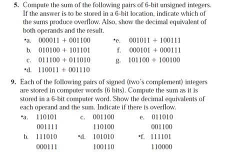 solved e c 5 compute the sum of the following pairs of