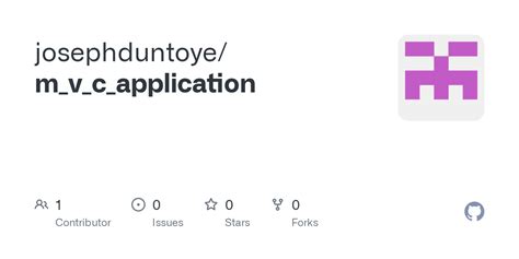 GitHub Josephduntoye M V C Application