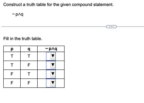 Solved Construct A Truth Table For The Given Compound Chegg Com