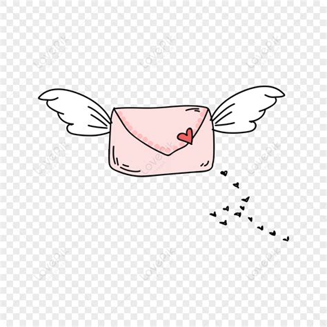 로맨틱 발렌타인 데이 핑크 엔젤 봉투 Png 일러스트 무료 다운로드 Lovepik