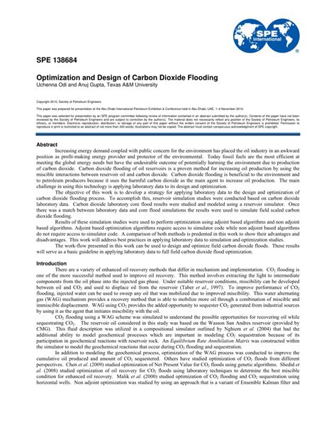 Pdf Optimization And Design Of Carbon Dioxide Flooding