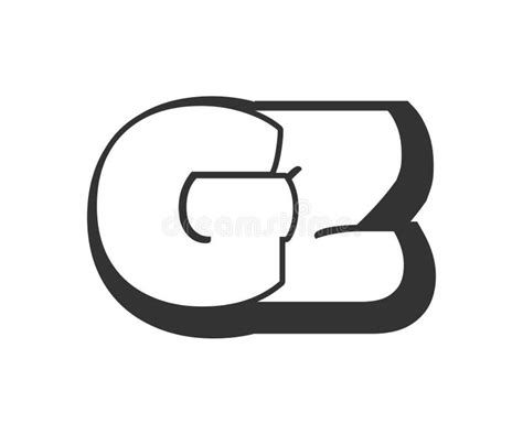 Gz Logo Bubble Comic Lettering Rounded In Graffiti Style Black And White Silhouette Trendy