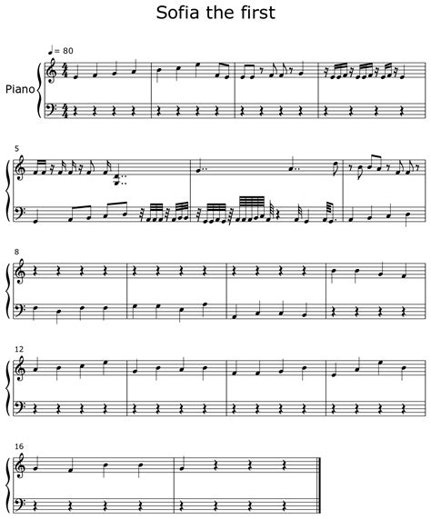 Sofia The First Sheet Music For Piano