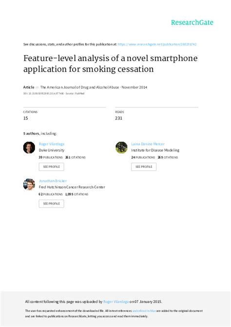Pdf Feature Use In Smoking Cessation Apps