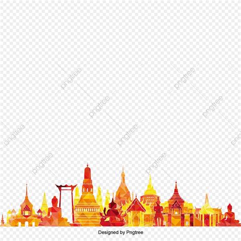 An Orange And Yellow Cityscape With Lots Of Buildings In The Background Png