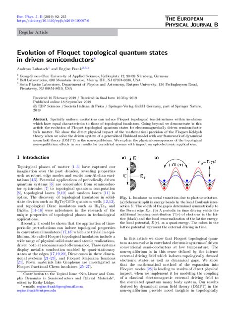 Pdf Evolution Of Floquet Topological Quantum States In Driven Semiconductors