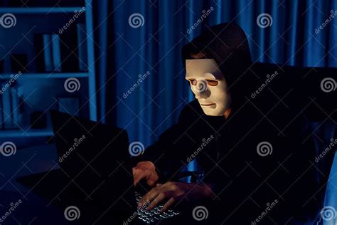 White Criminal Anonymous Mask Installing Coding Password Encryption