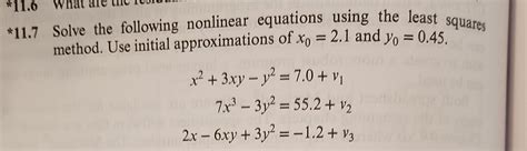 Solve The Following Nonlinear Equations Using Chegg