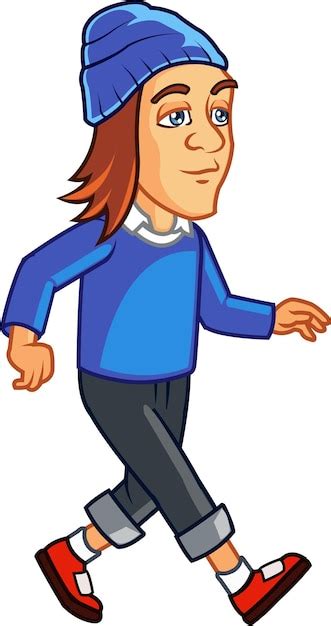 Premium Vector Casual Young Boy Walking